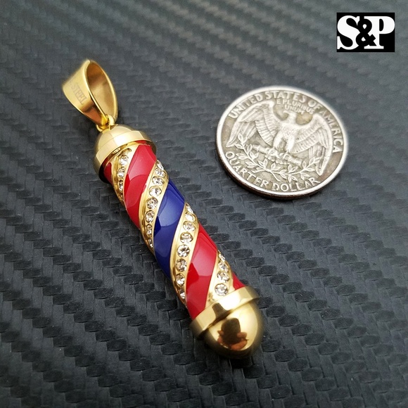 Accessories | Stainless Steel Barber Shop Pole Pendant Charm | Poshmark